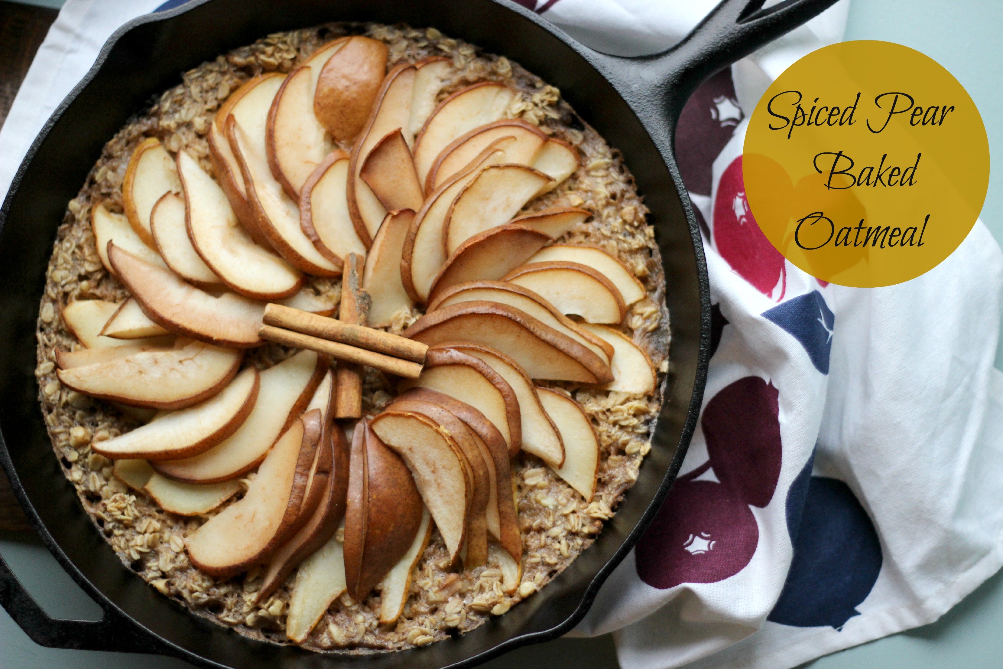 Spiced Pear Baked Oatmeal | Dietitian Debbie Dishes