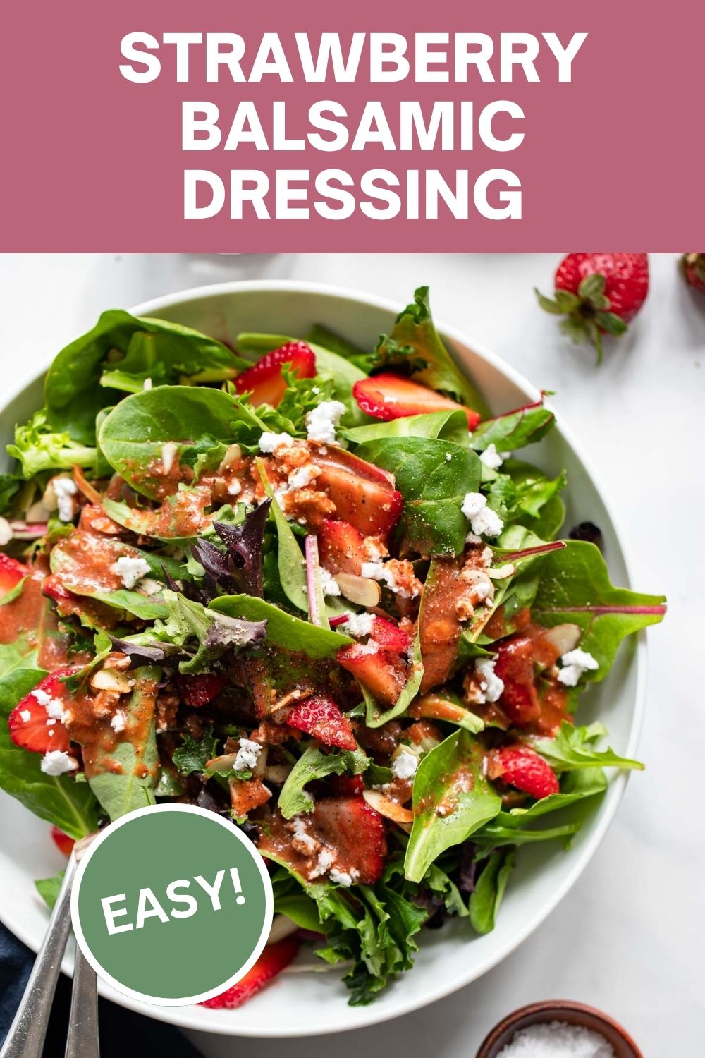 Strawberry Balsamic Dressing (4 Ingredients) | Dietitian Debbie Dishes