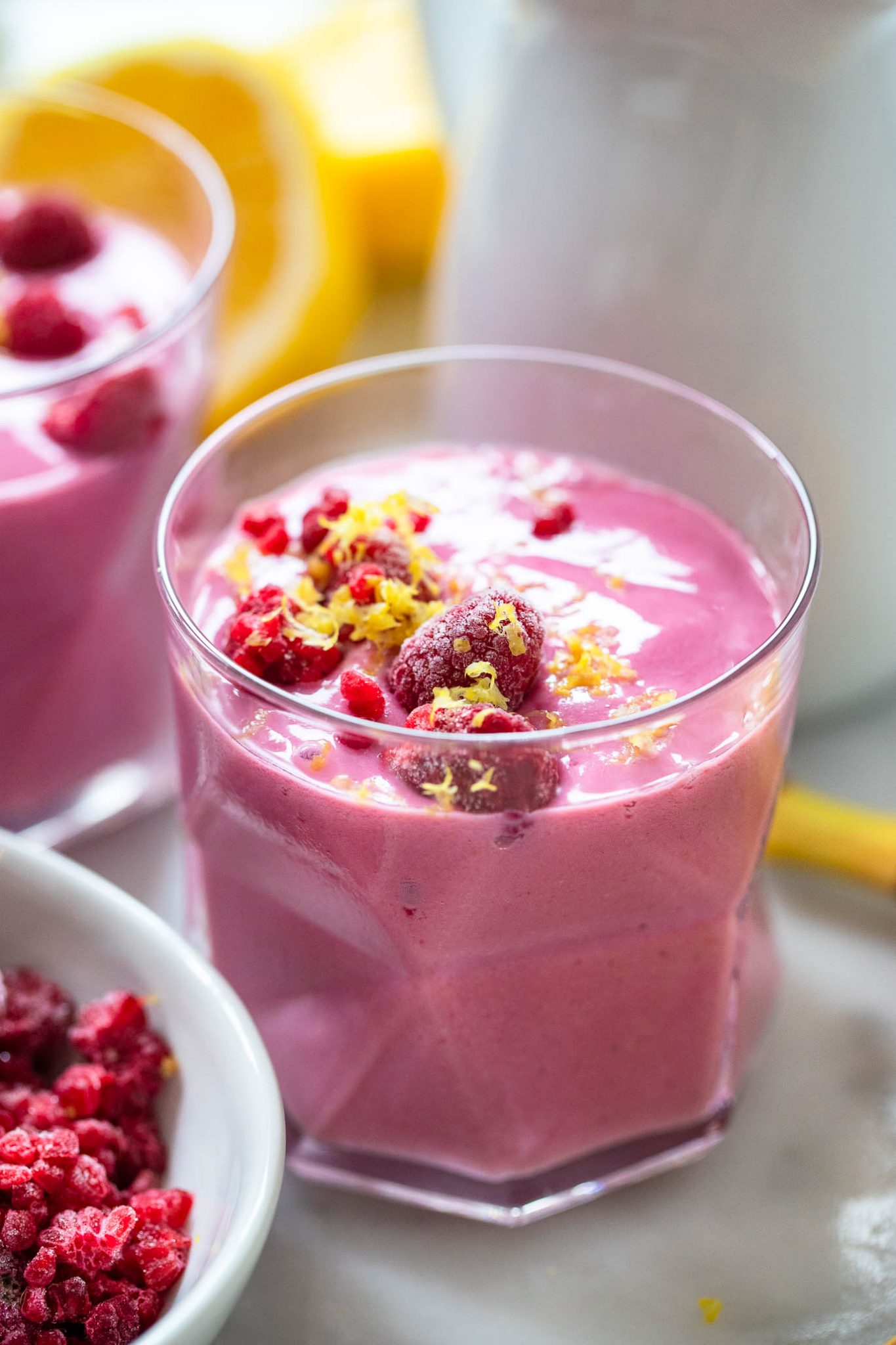 Lemon Raspberry Smoothie | Dietitian Debbie Dishes