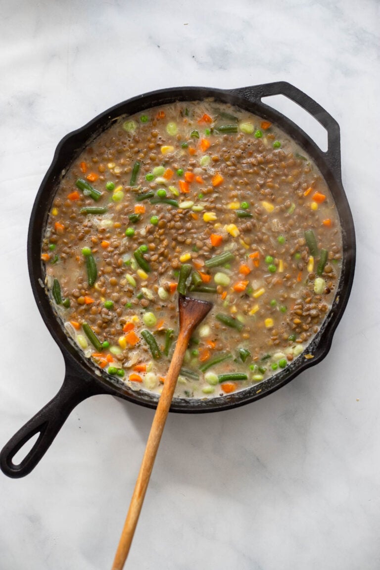 Vegetarian Lentil Pot Pie | Dietitian Debbie Dishes