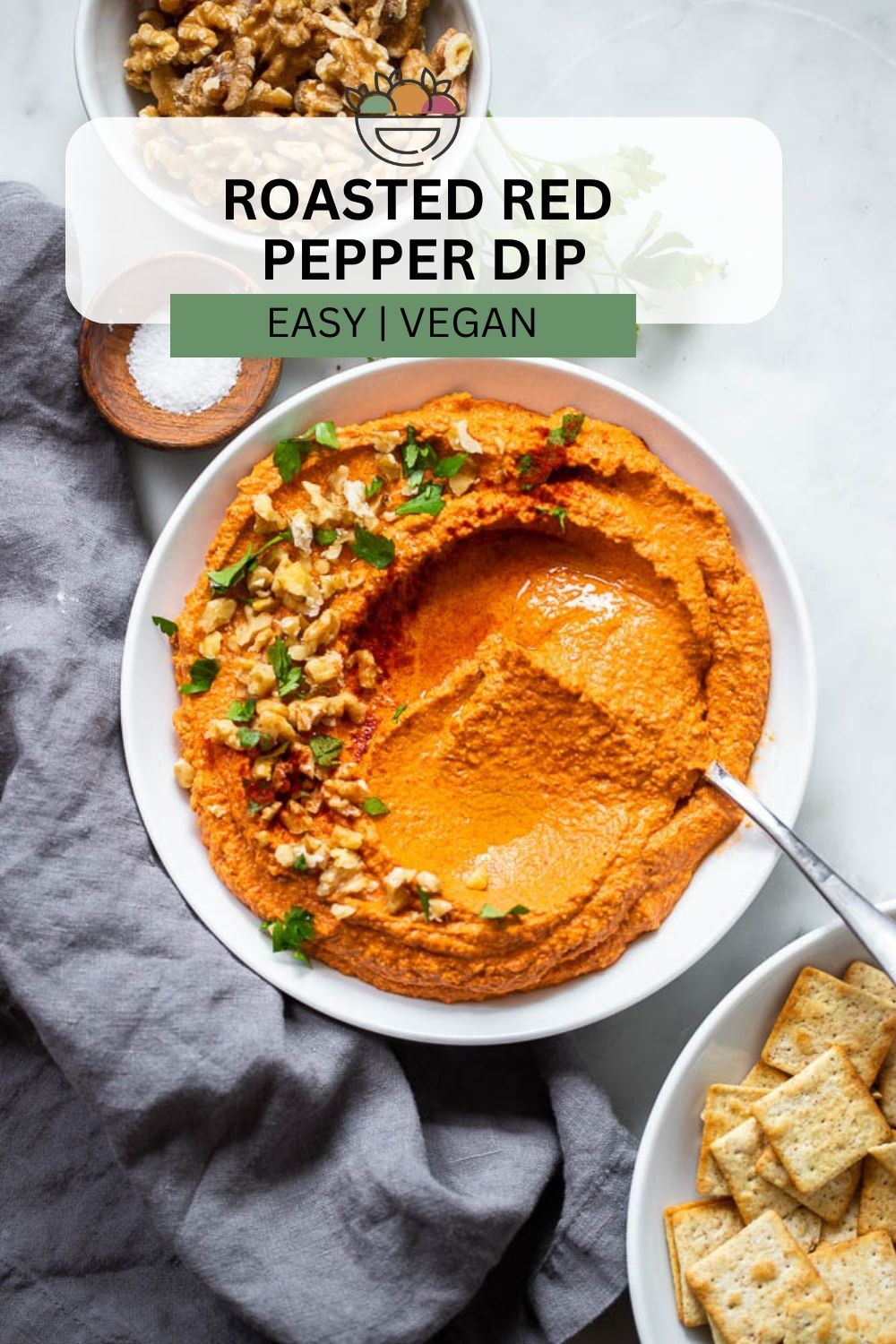 Simple Roasted Red Pepper Dip | Dietitian Debbie Dishes