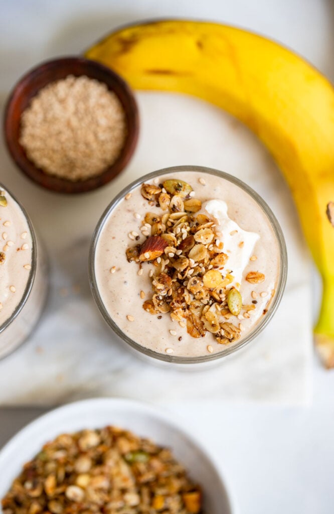 Tahini Smoothie with Dates | Dietitian Debbie Dishes