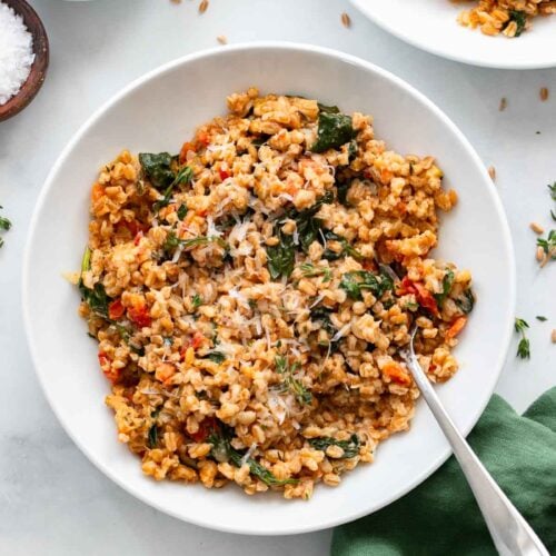 Easy Farro Risotto | Dietitian Debbie Dishes