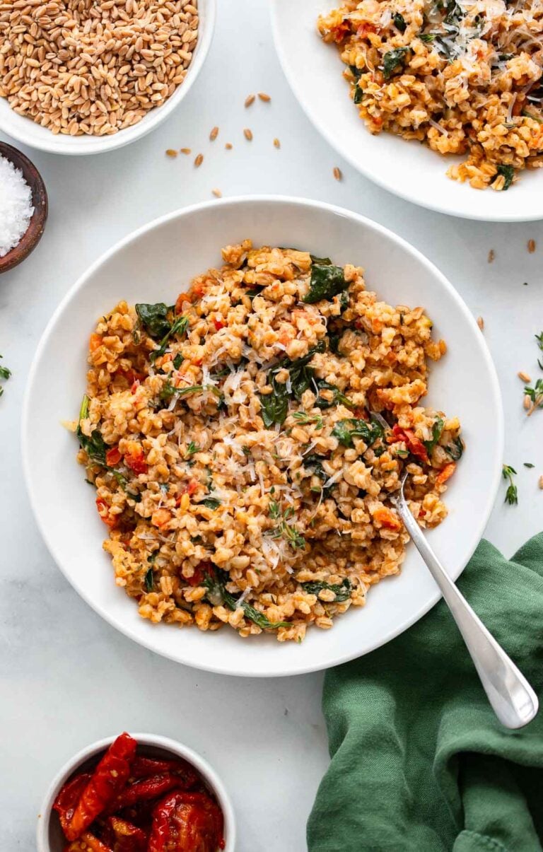 Easy Farro Risotto | Dietitian Debbie Dishes