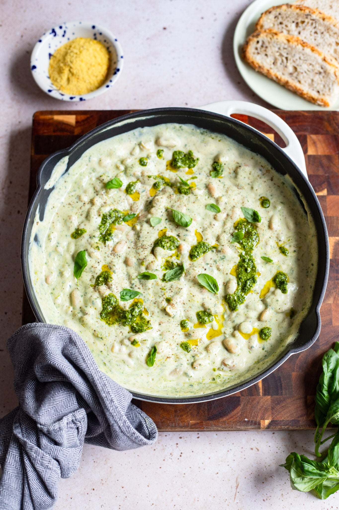Creamy Pesto Beans | Dietitian Debbie Dishes